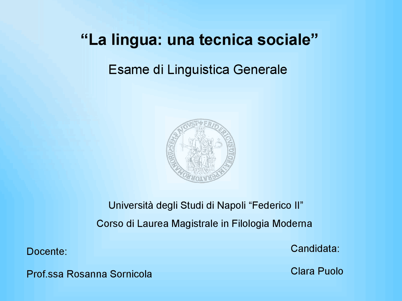 Presentazione Di Linguistica Generale Docsity