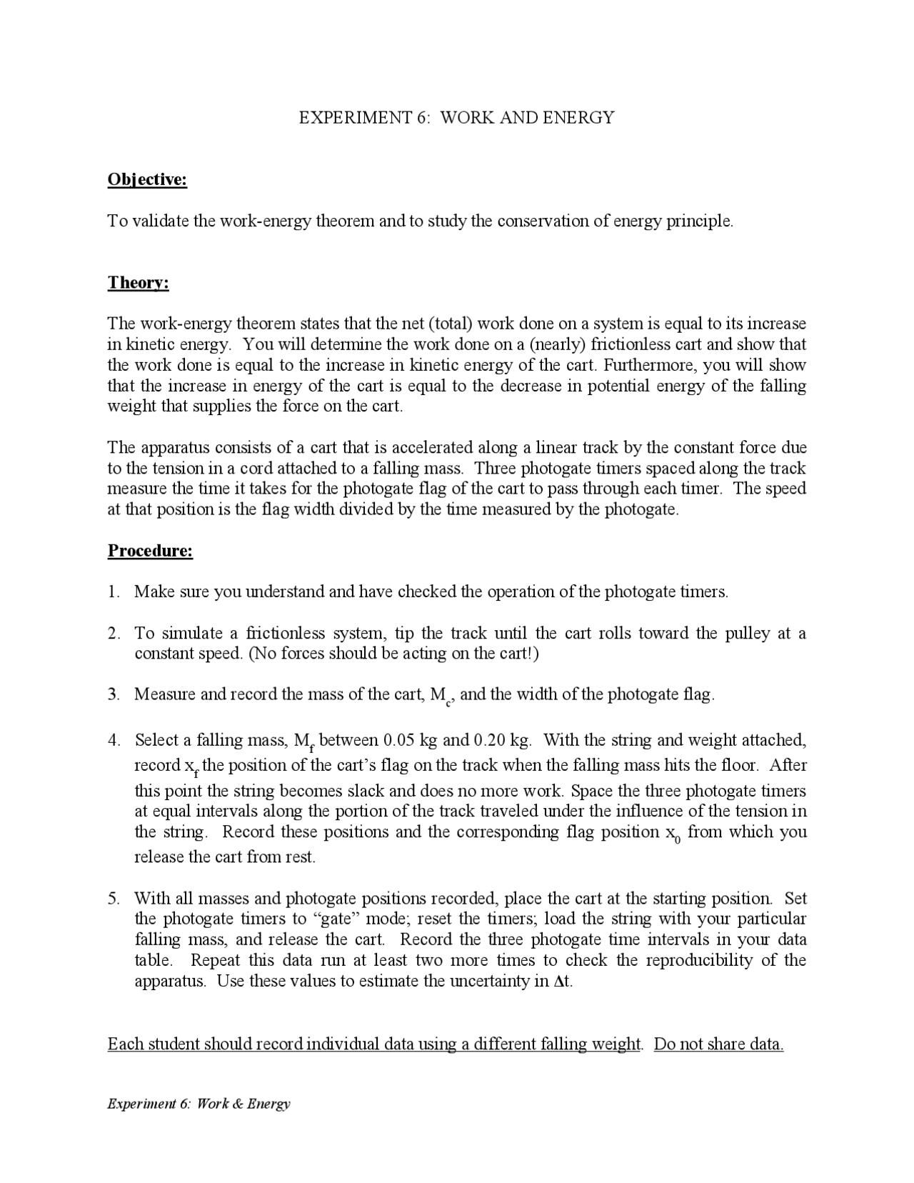 Work Energy Theorem Laboratory Docsity work-energy-theorem-laboratory-docsity