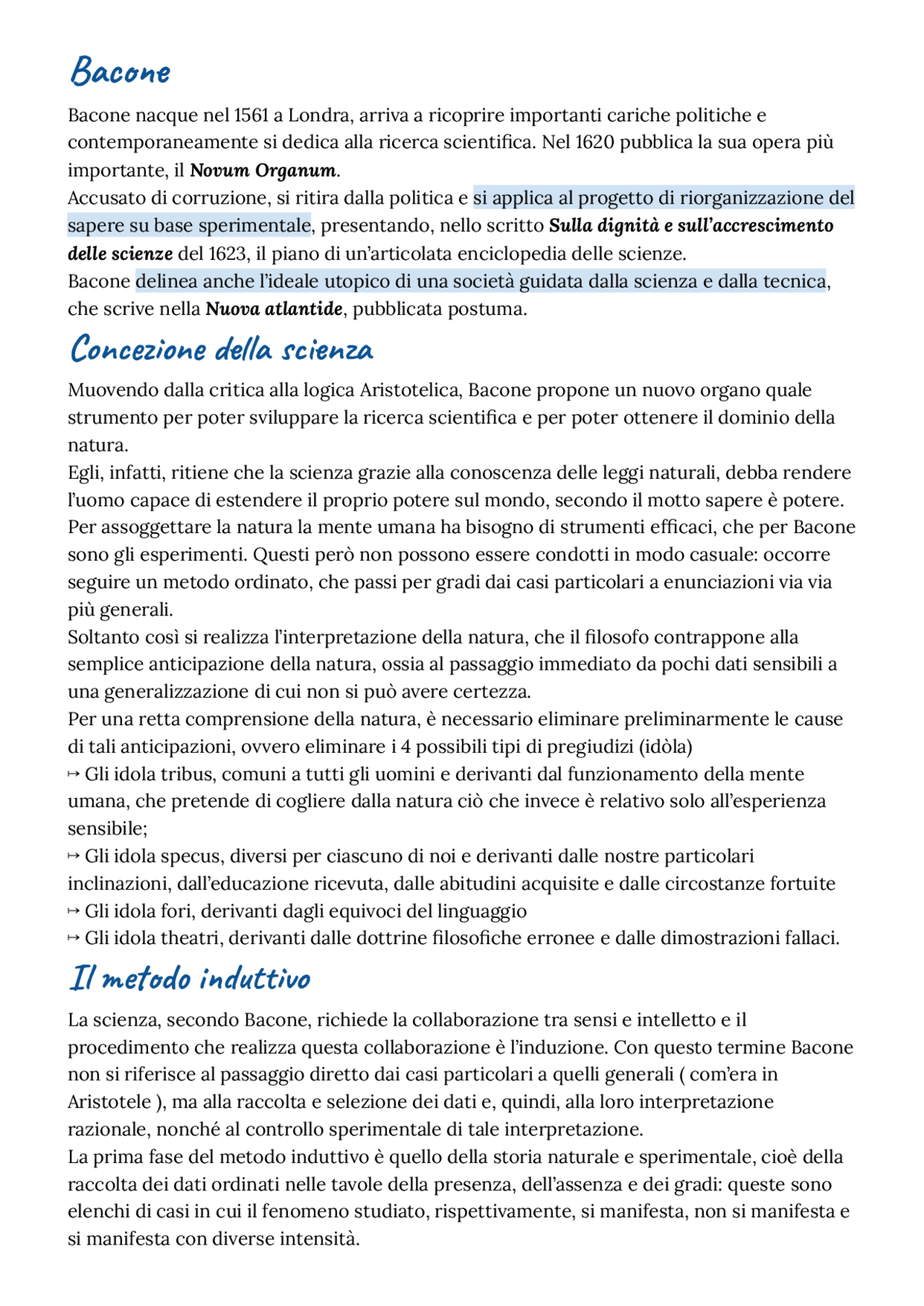 Filosofia Bacone E Cartesio Appunti Di Filosofia Docsity