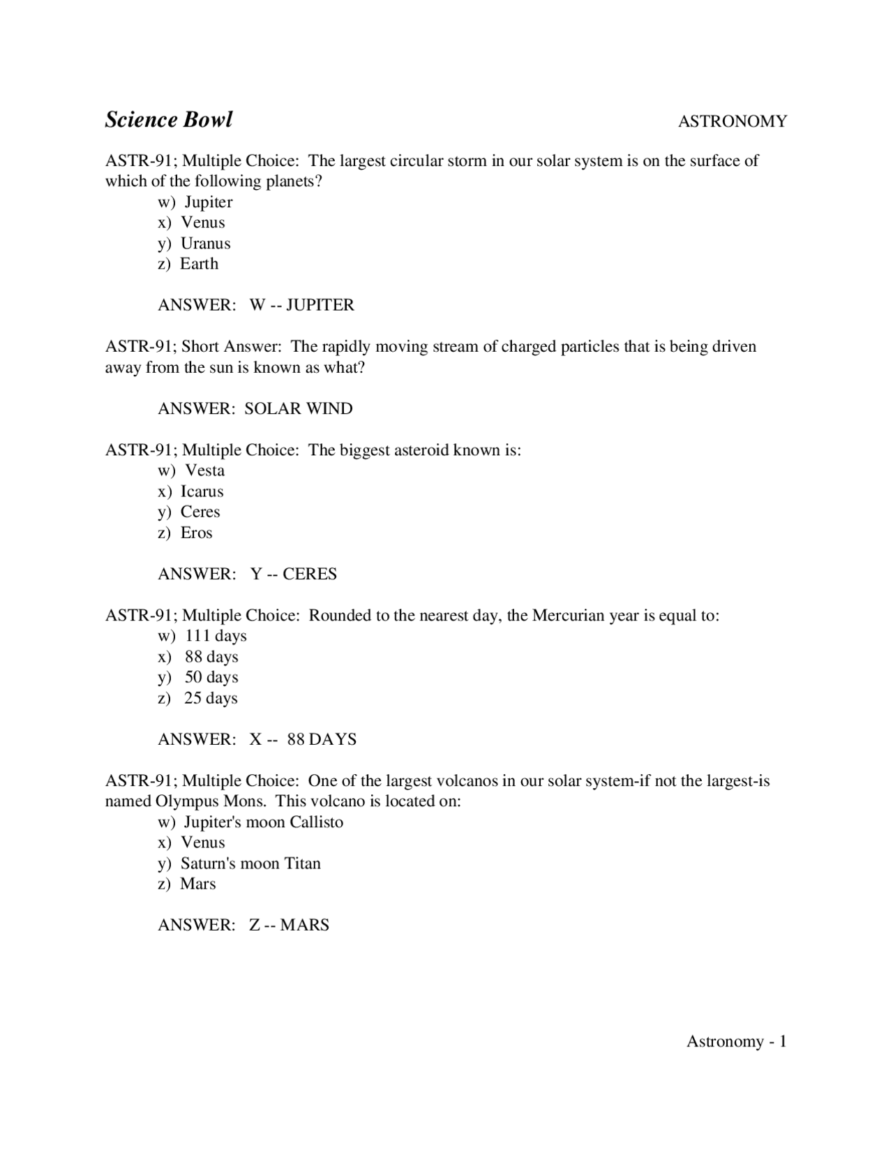 Lab Astronomy With Answers Key Lab Reports Astronomy Docsity