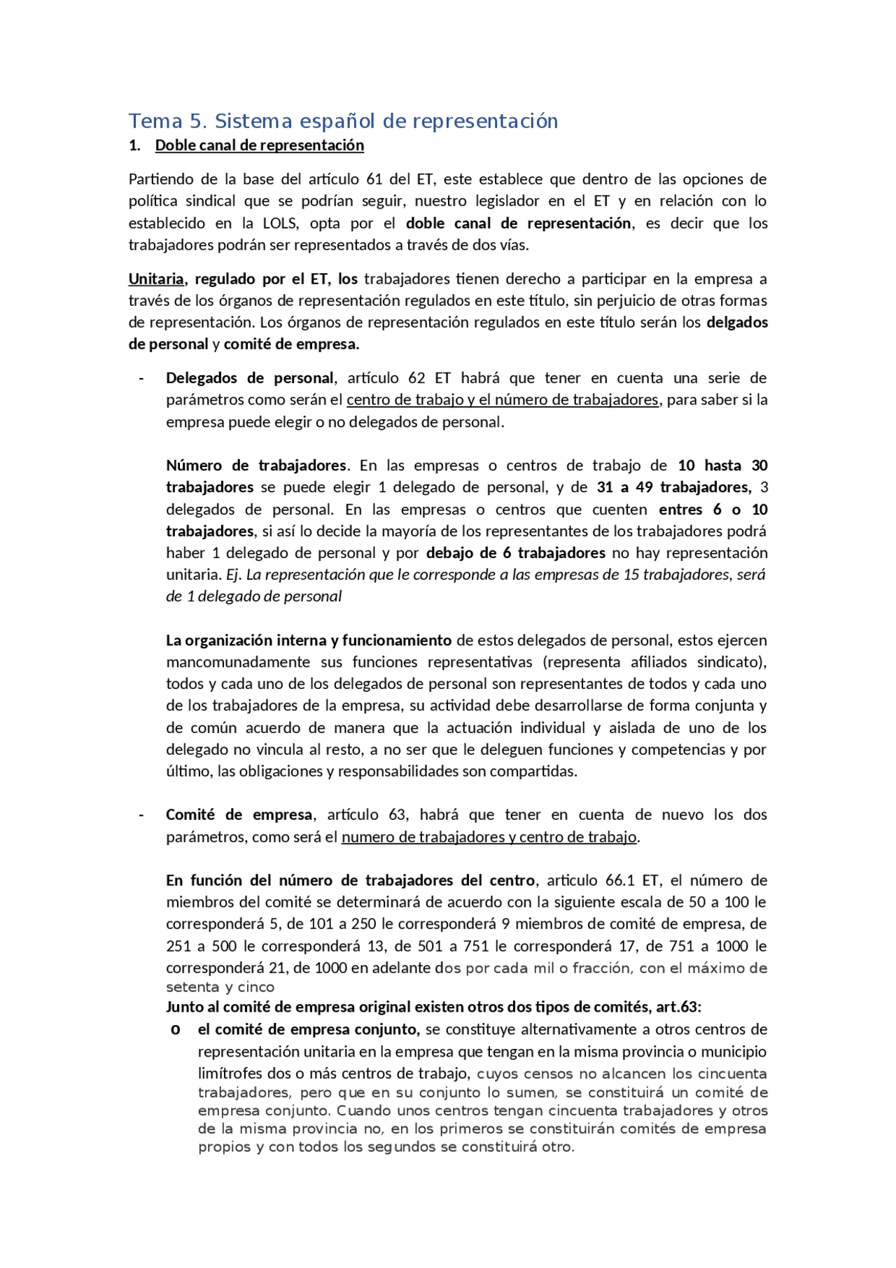 Tema 5 Derecho Del Trabajo Docsity