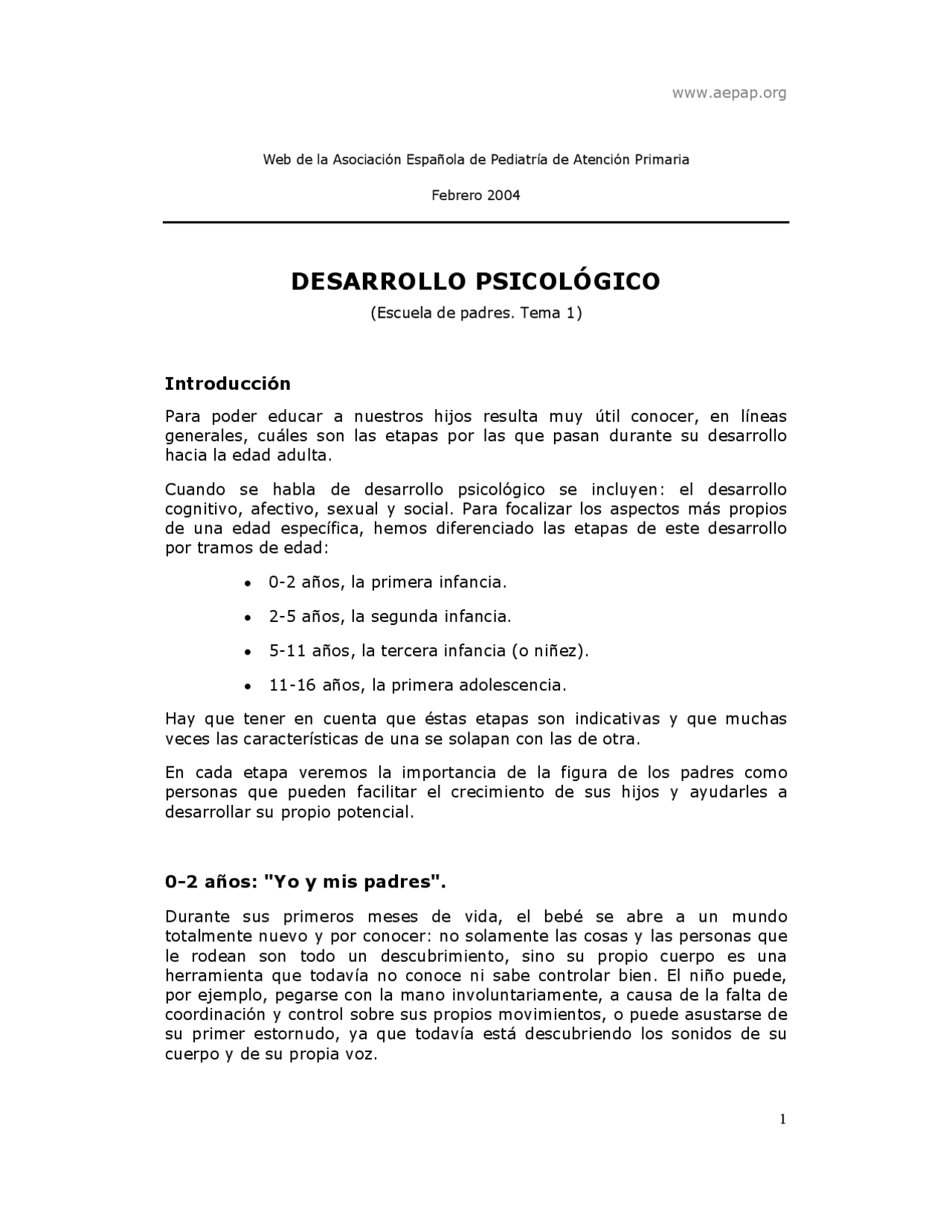 Desarrollo Infancia Y Adoelscencia Docsity