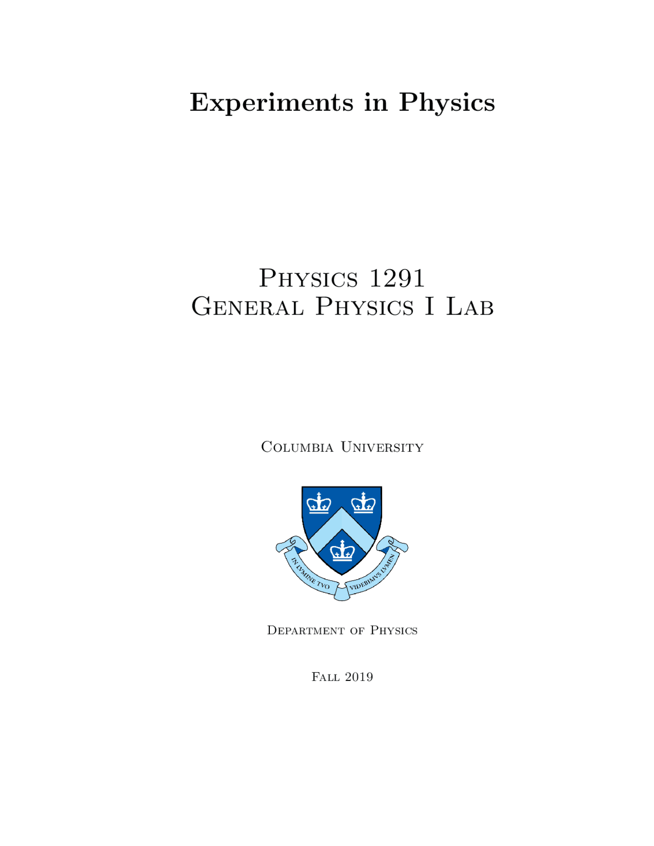General Physics I Lab Manual Docsity