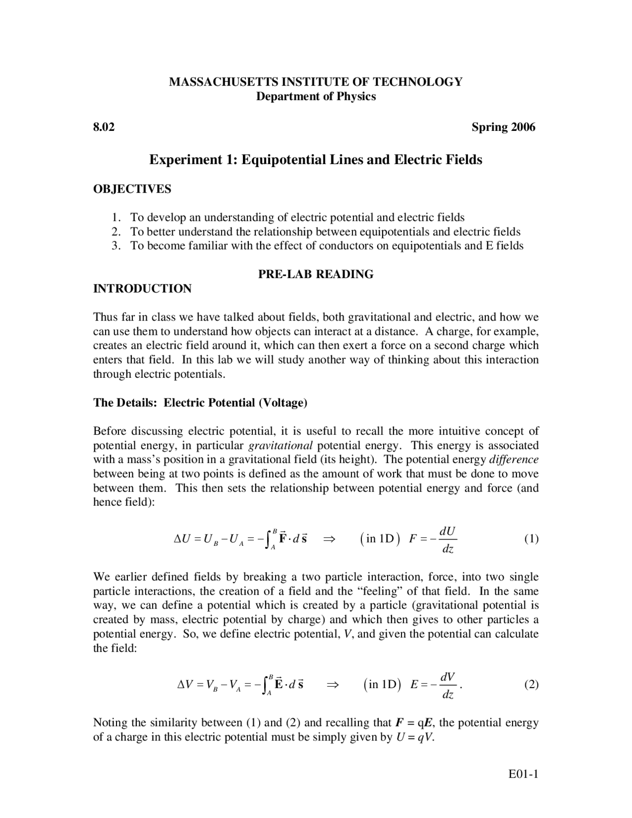 Experiment 1: Equipotential Lines and Electric Fields | Lab Reports ...