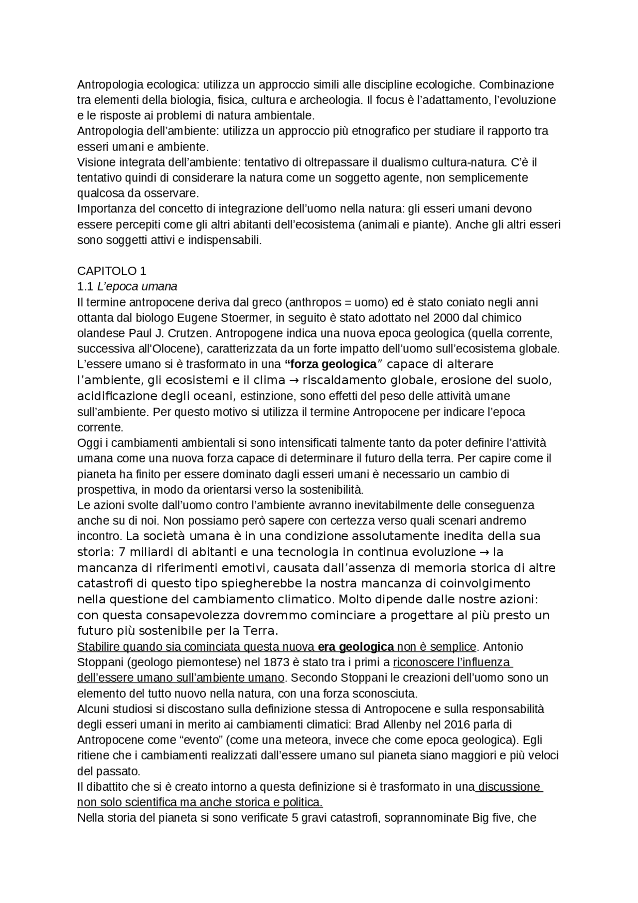 Riassunto Del Libro Ecosistema Mondo Docsity