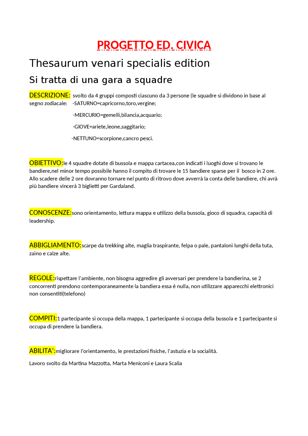 Educazione Fisica Liceo Docsity