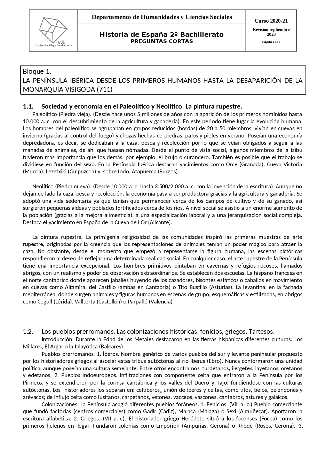 Bachillerato Historia Docsity
