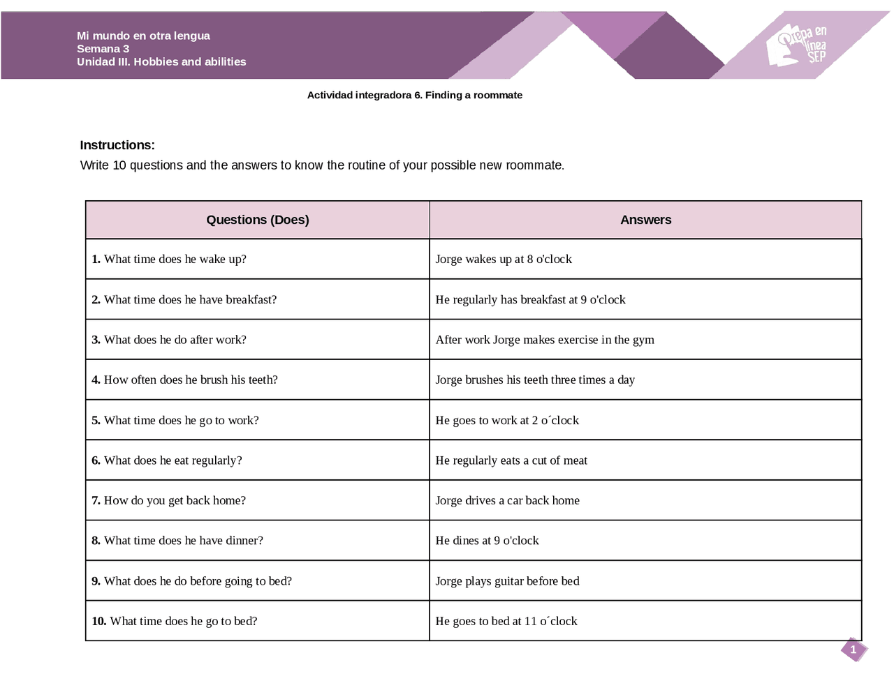 Modulo 6 Actividad Integradora 6 Apuntes De Inglés Docsity