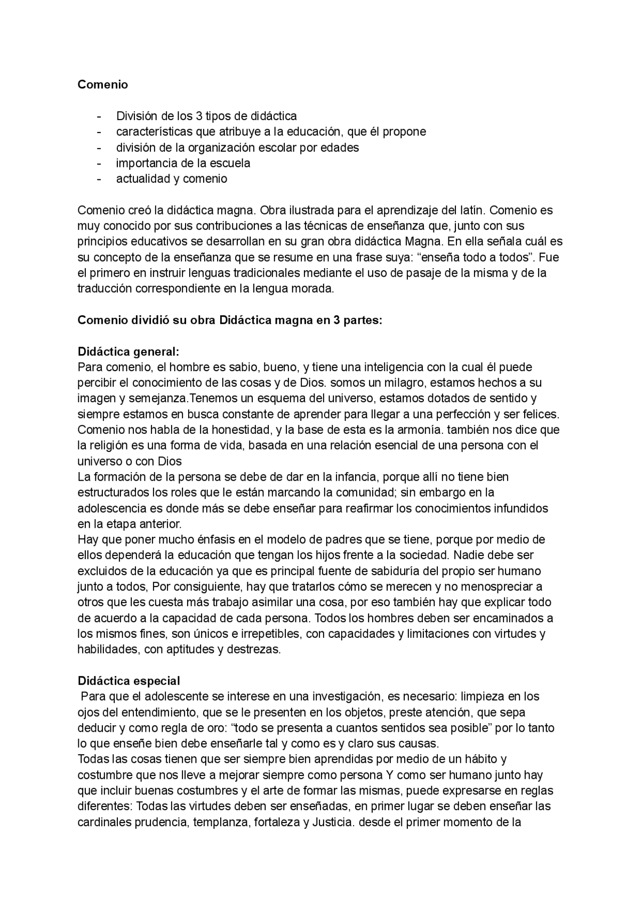 Obra Didáctica Magna De Comenio Resúmenes De Didáctica General Docsity