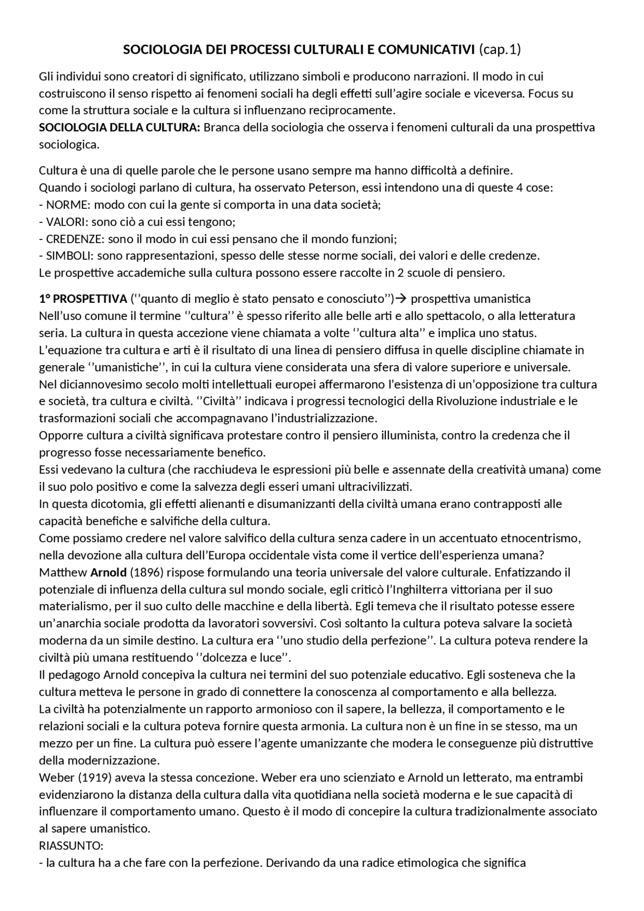 Sociologia Della Cultura Docsity