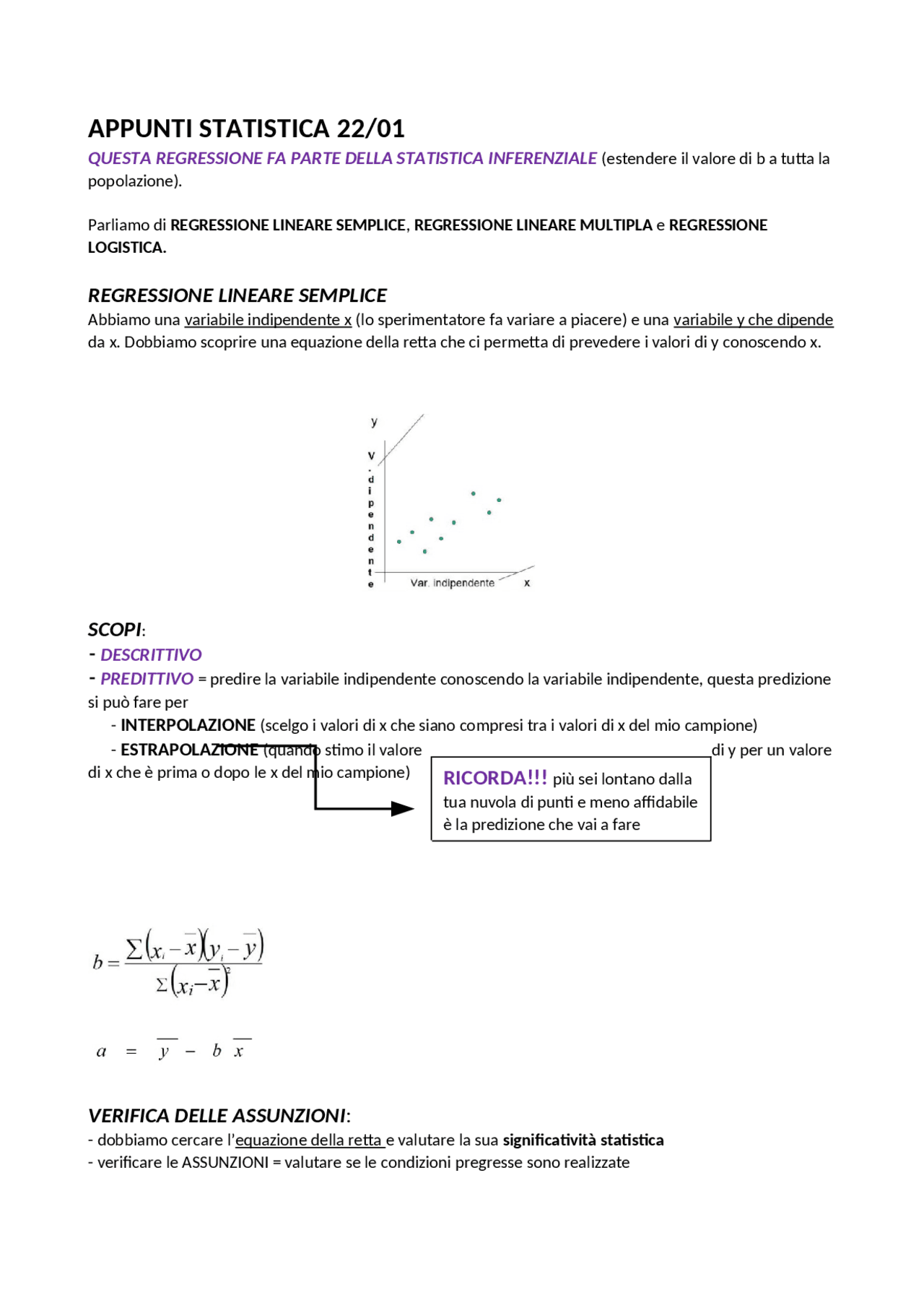 Appunti Statistica Medica Su Statistica Inferenziale E Regressione