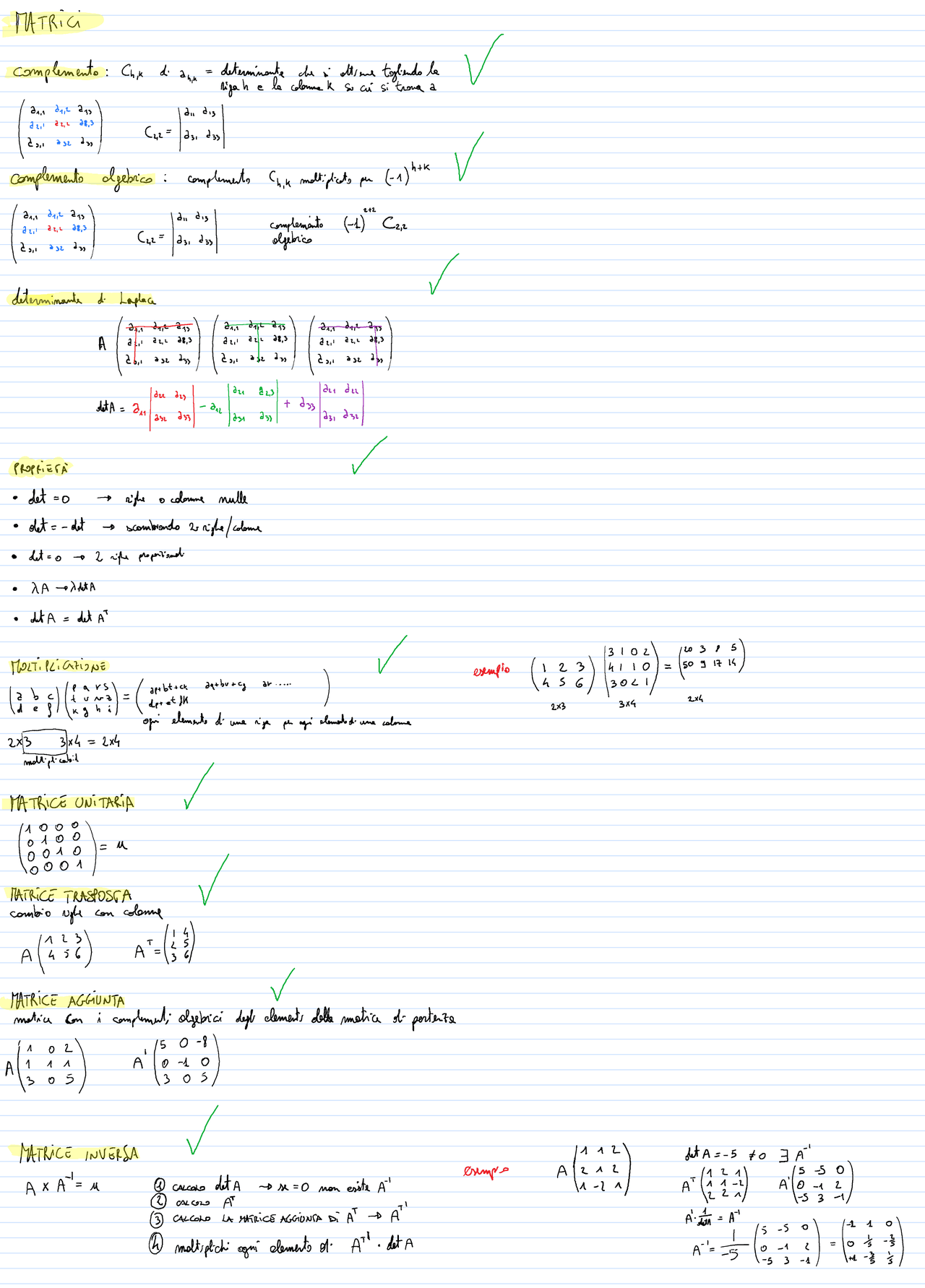 Matrici Appunti E Note Appunti Di Analisi Matematica I Docsity