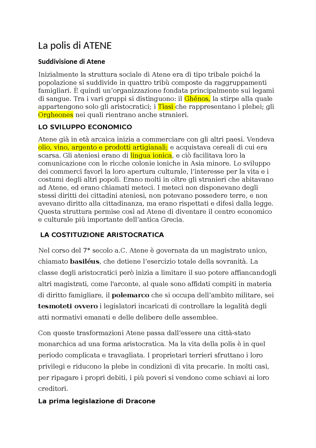 Atene Storia Antica1 Docsity