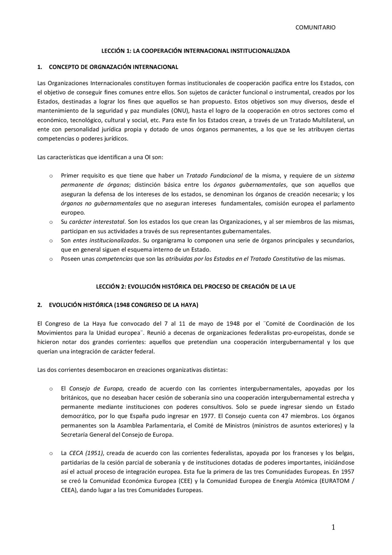 Apuntes Derecho Comunitario Completos Docsity