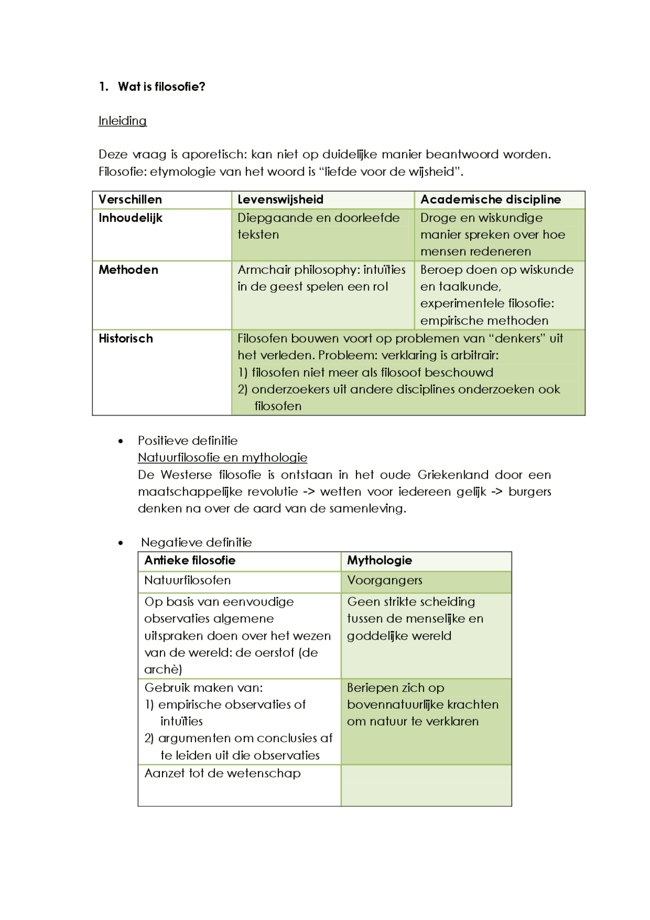 Wat is filosofie? - een definitie - Docsity