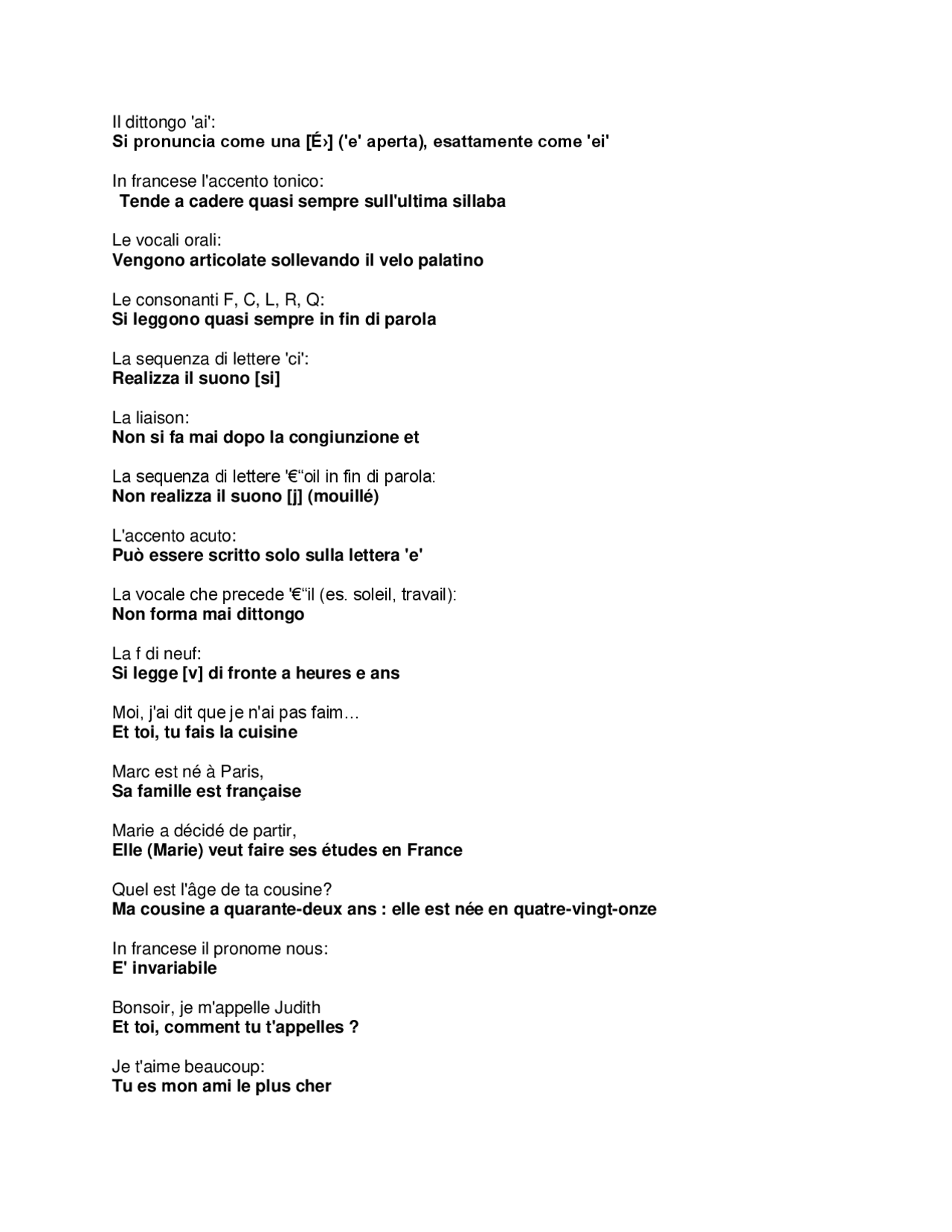 Esame Lingua Francese Docsity