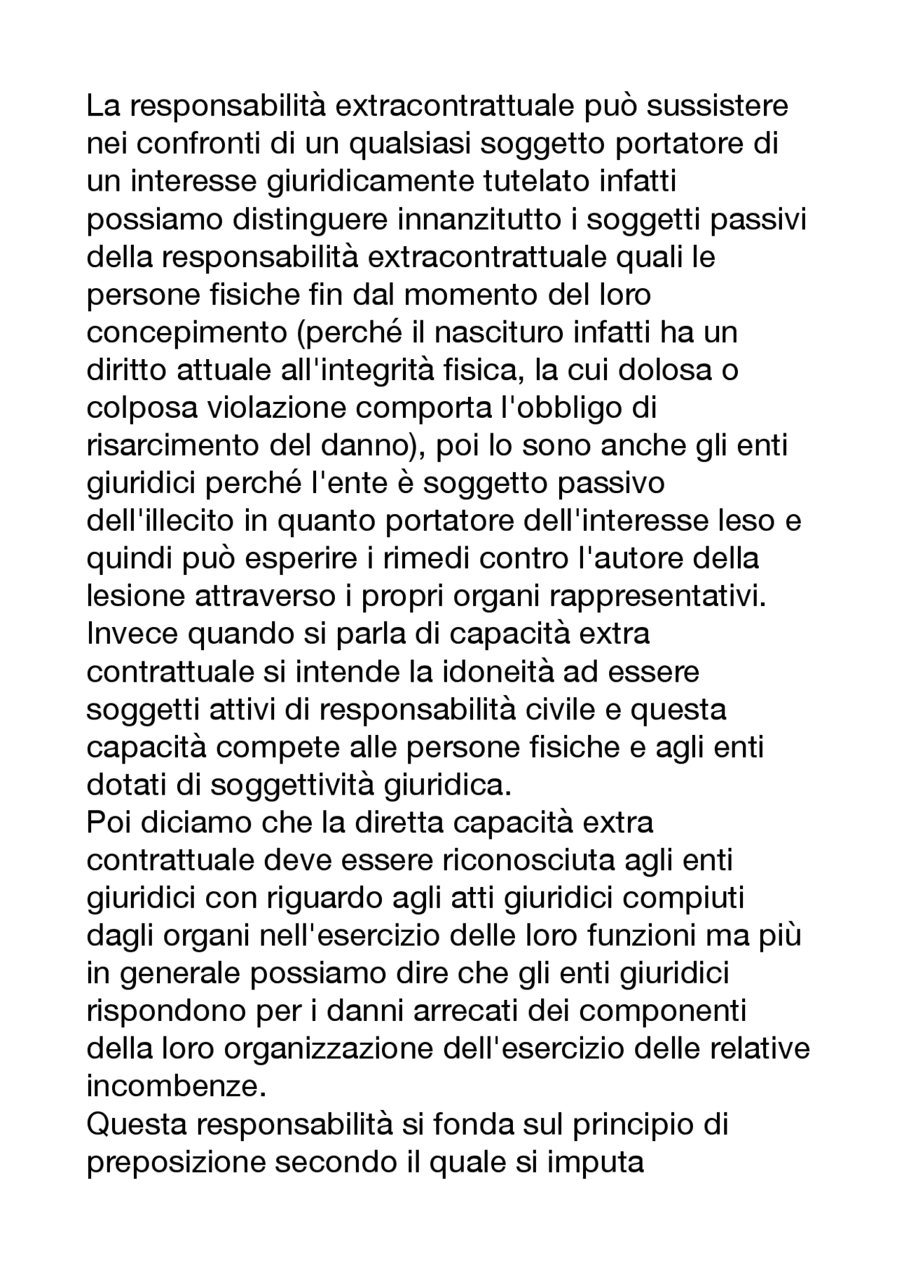 Soggetti Nella Responsabilità Extracontrattuale Dispense Di Diritto