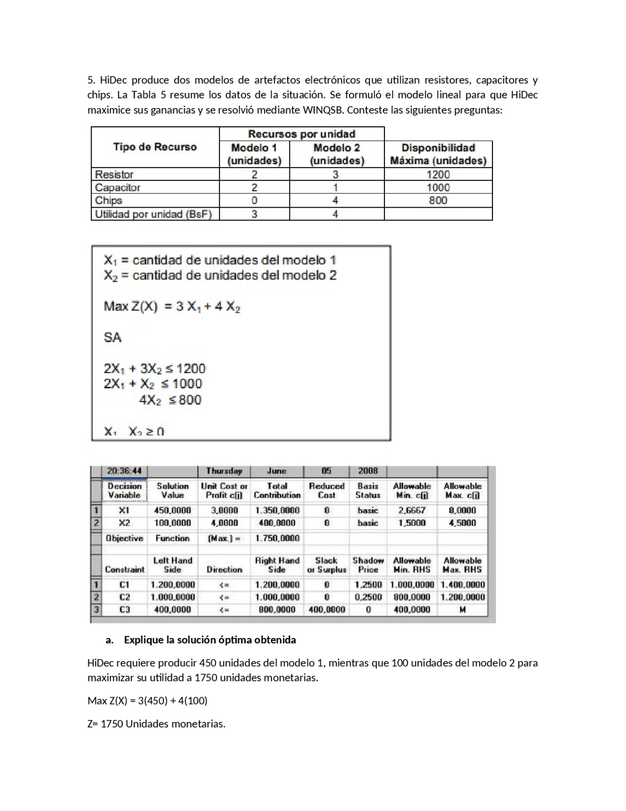 Ejercicios de Investigacion de Operaciones - Docsity