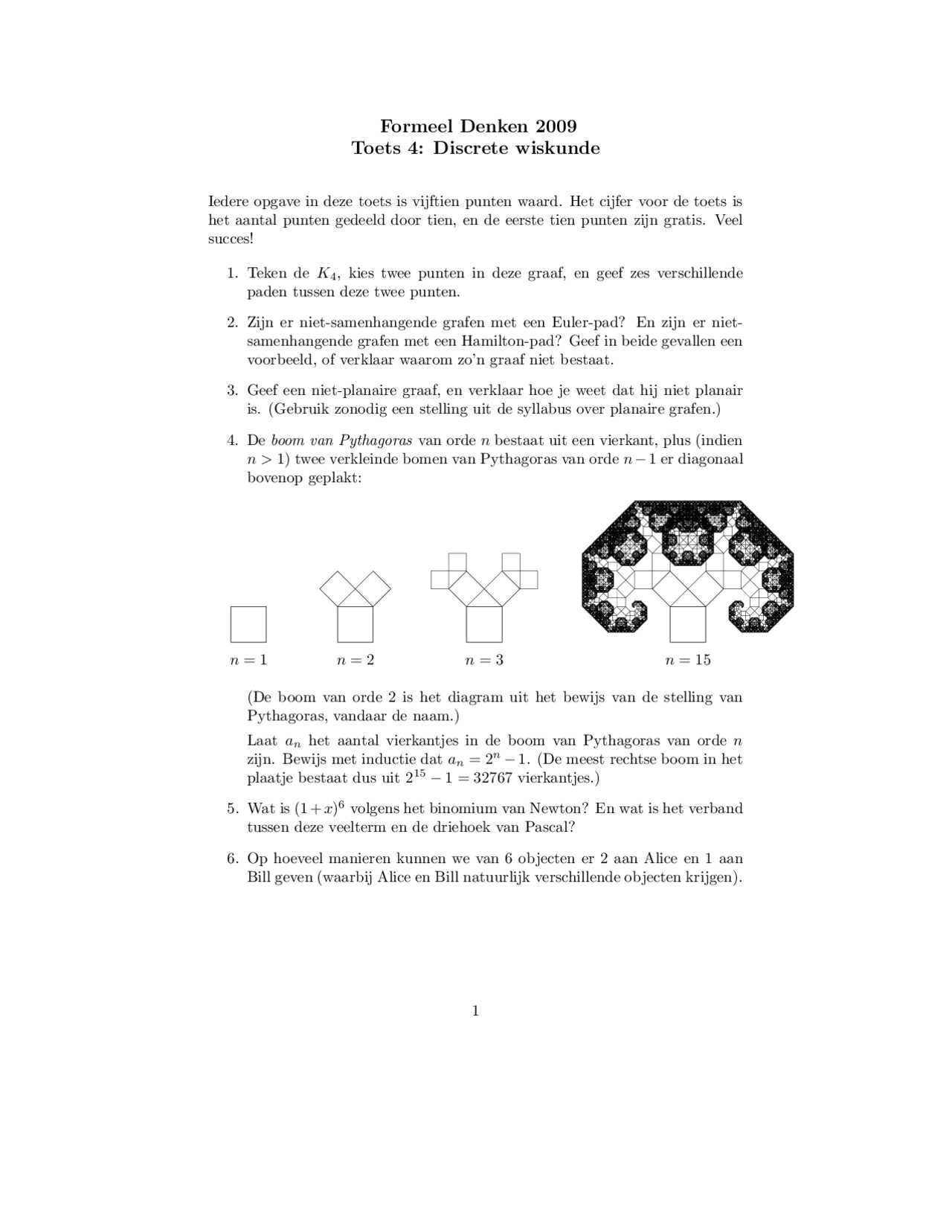 Toets 4: Discrete wiskunde | Exams Mathematics | Docsity