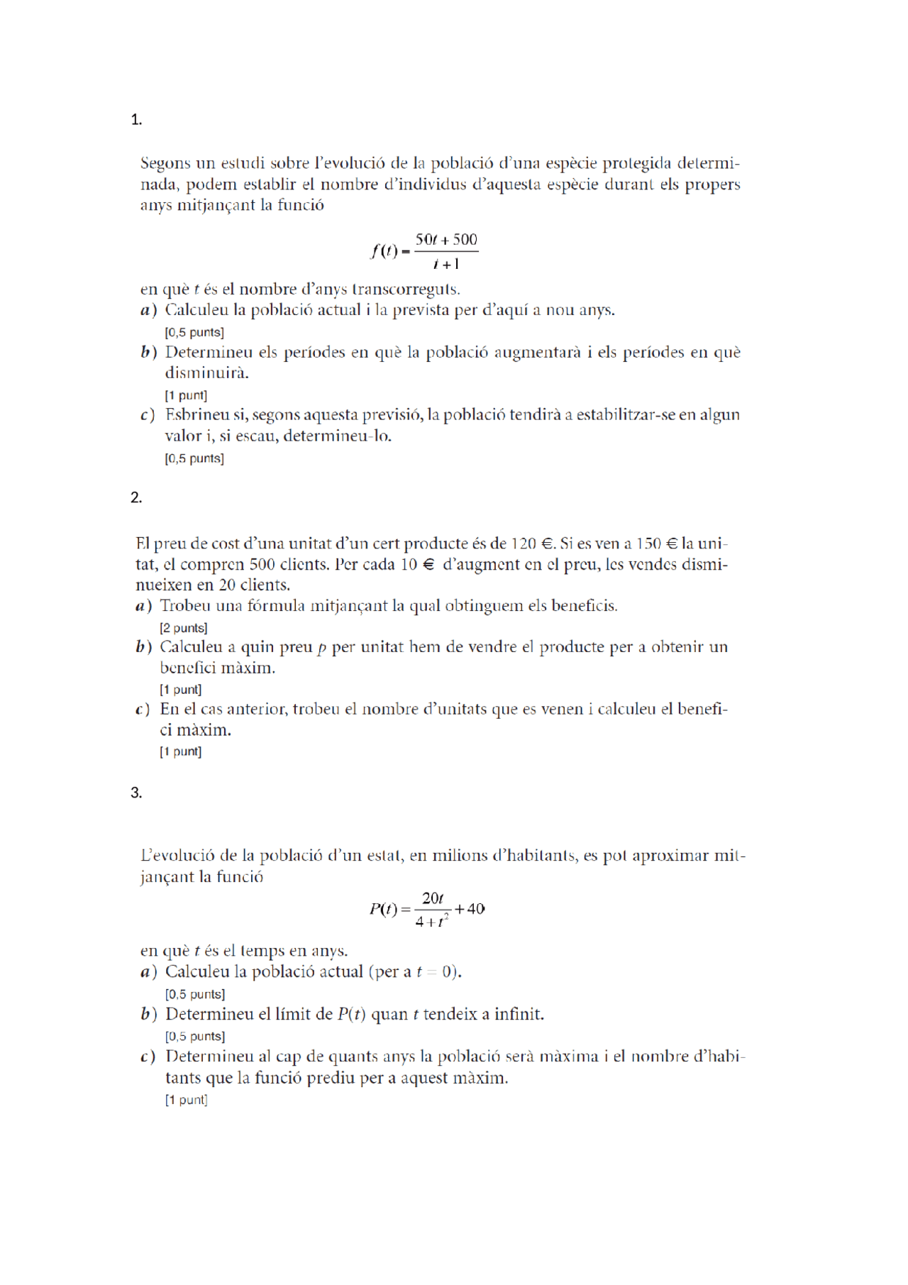 Exercicis D Integrals Per A La Selectivitat Docsity
