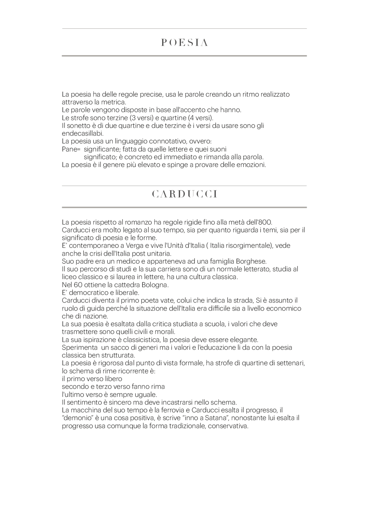 La Poesia Carducci Baudelaire Dannunzio Ecc Docsity