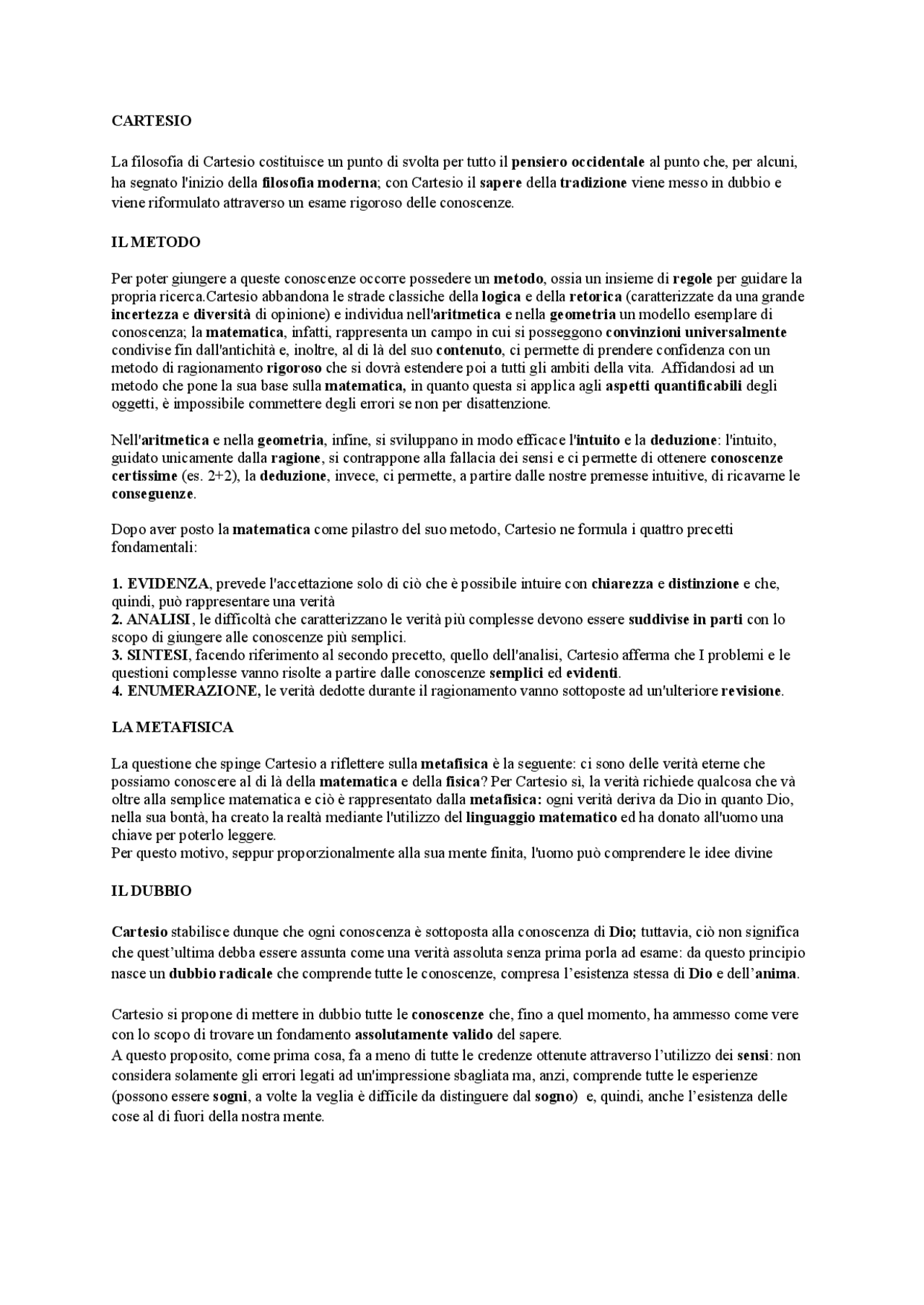 Appunti Filosofia Cartesio E Pascal Docsity