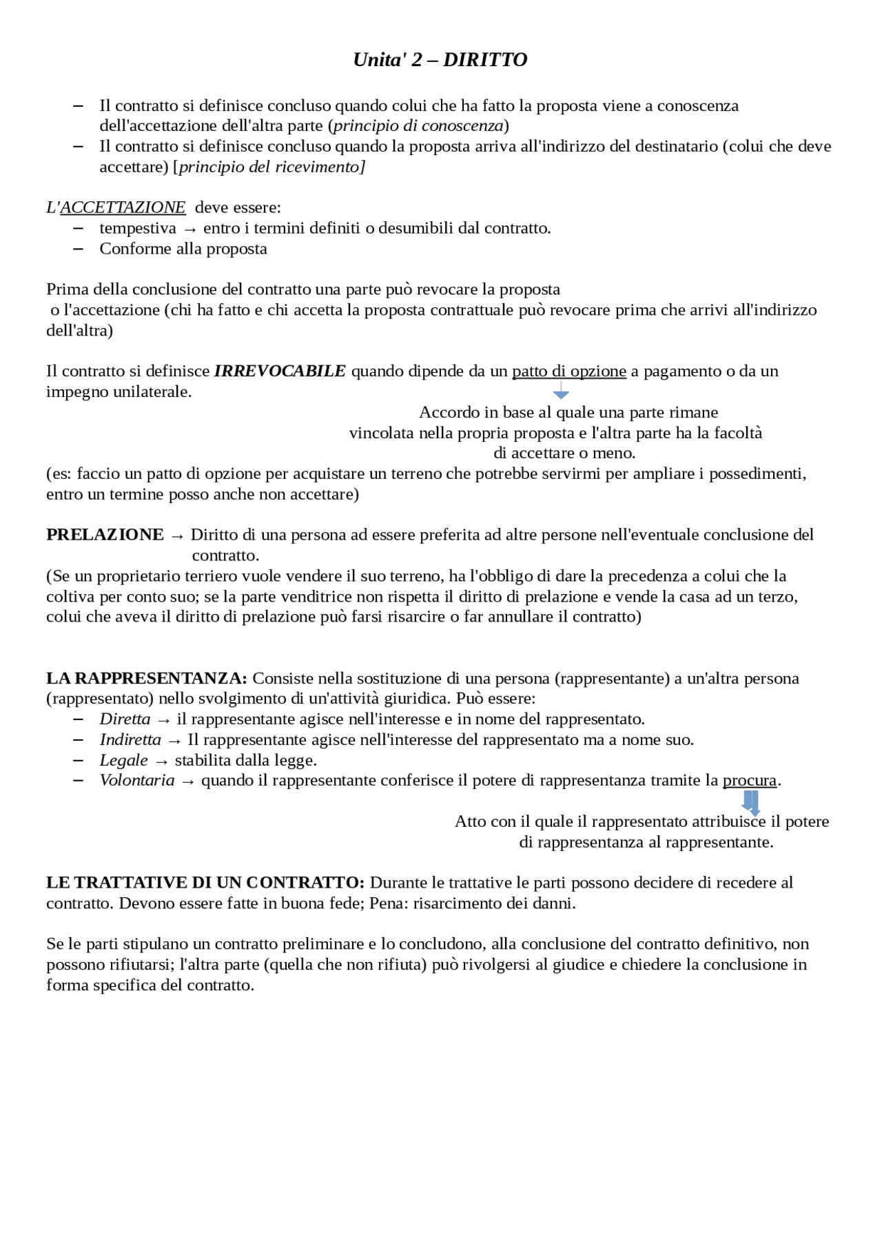 Breve Riassunto Sul Contratto Docsity
