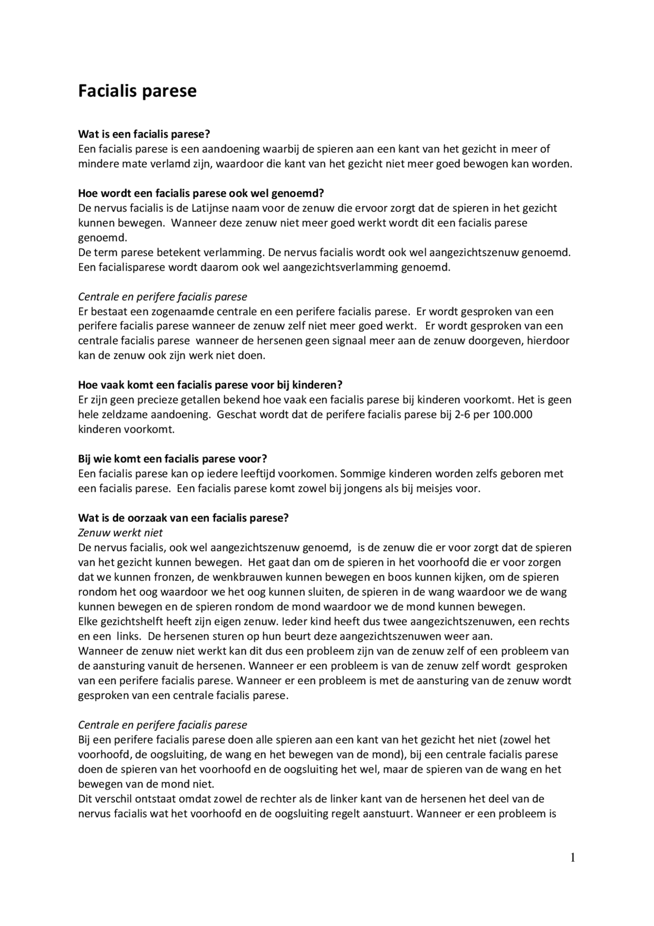 Facial Paresis: Understanding Peripheral and Central Types | Summaries ...