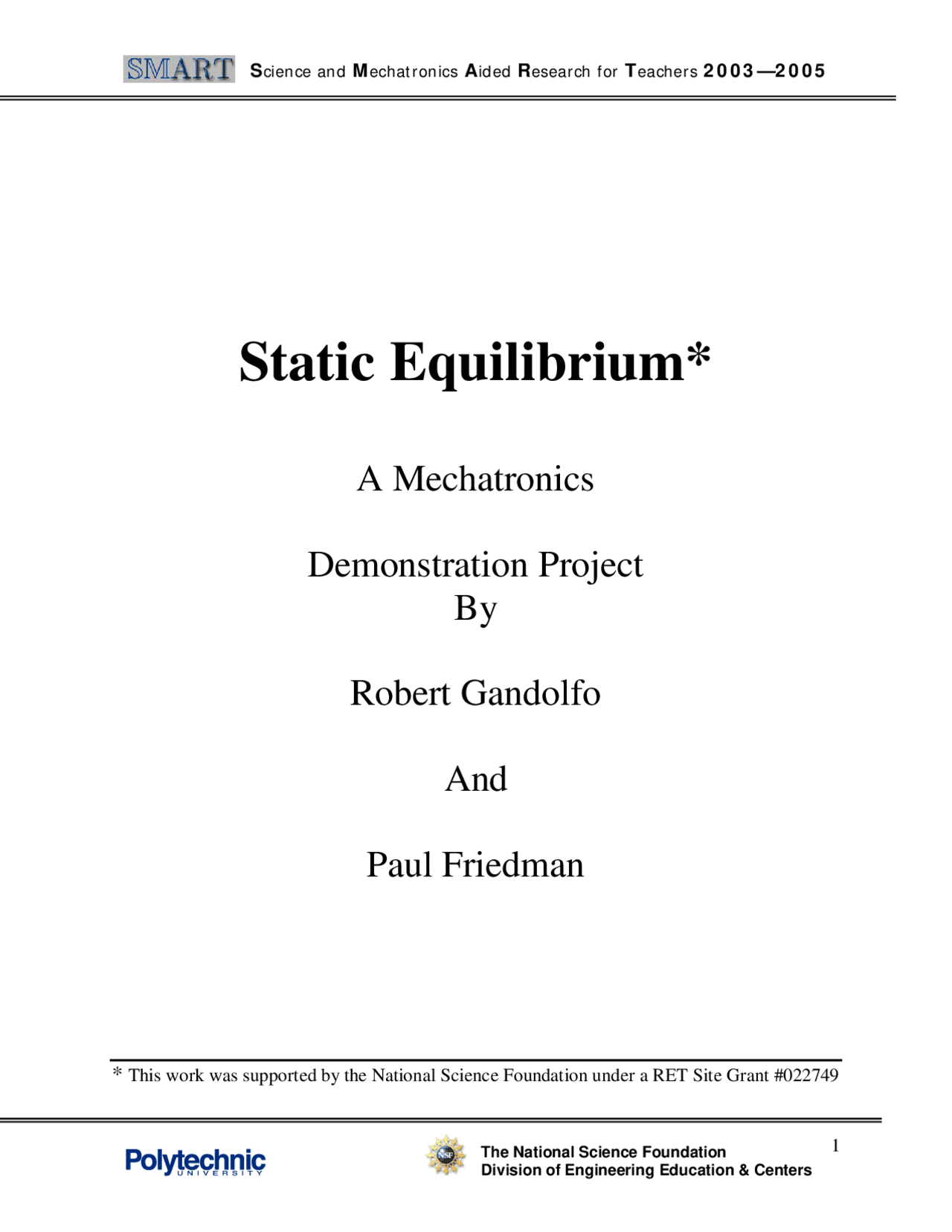 Static Equilibrium Lab Report | Lab Reports Physics | Docsity