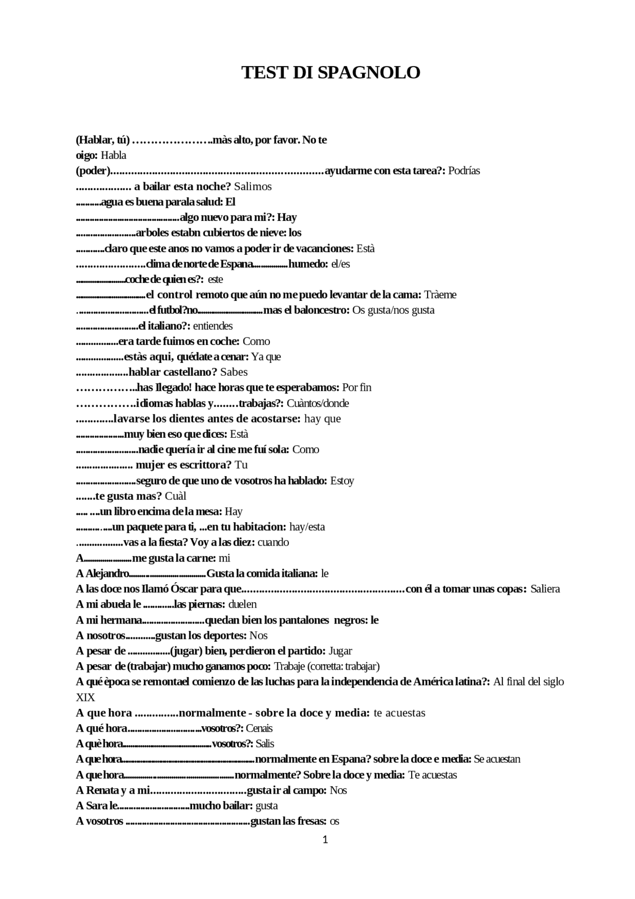 Spagnolo Unipegaso Scienze Motorie Docsity