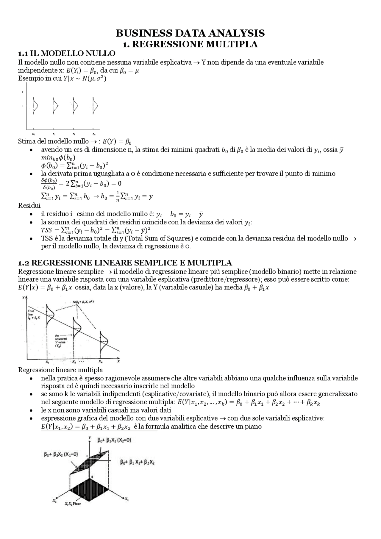 Riassunti Slide Business Data Analysis Docsity
