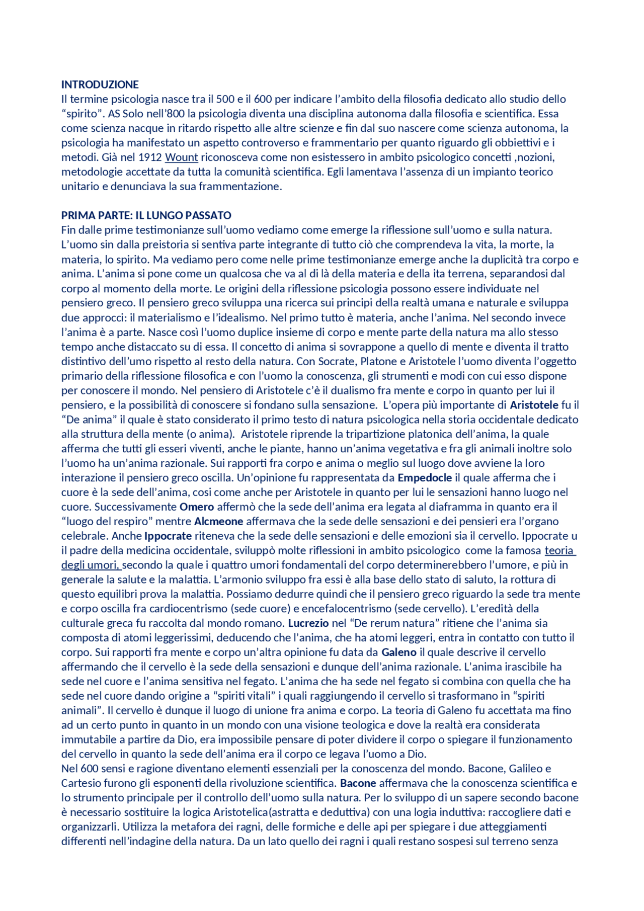 Riassunto Psicologia Generale Modulo A Docsity