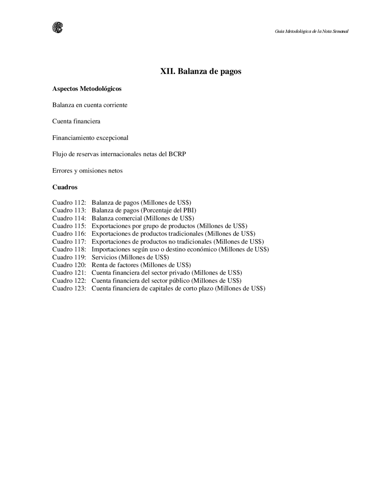 Guia Metodologia Balanza De Pagos Docsity