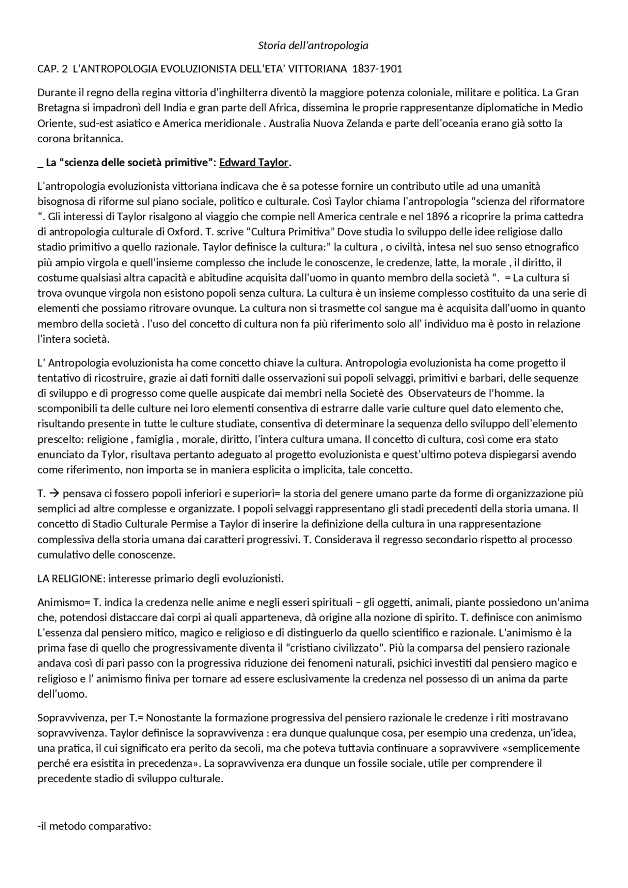 Storia Dellantropologia Ugo Fabietti Docsity