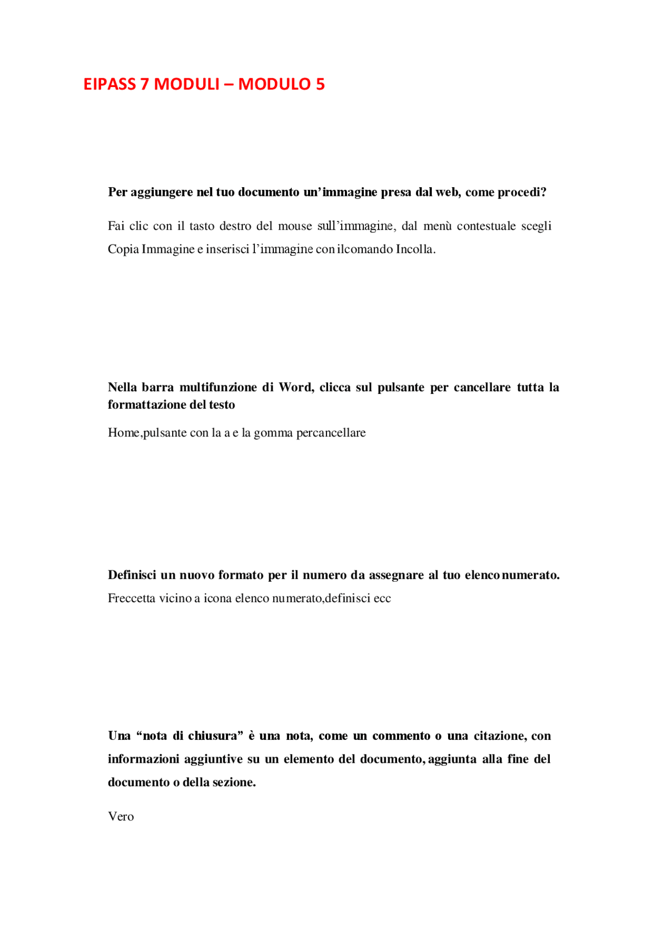 Eipass 7 Moduli Modulo 5 Docsity