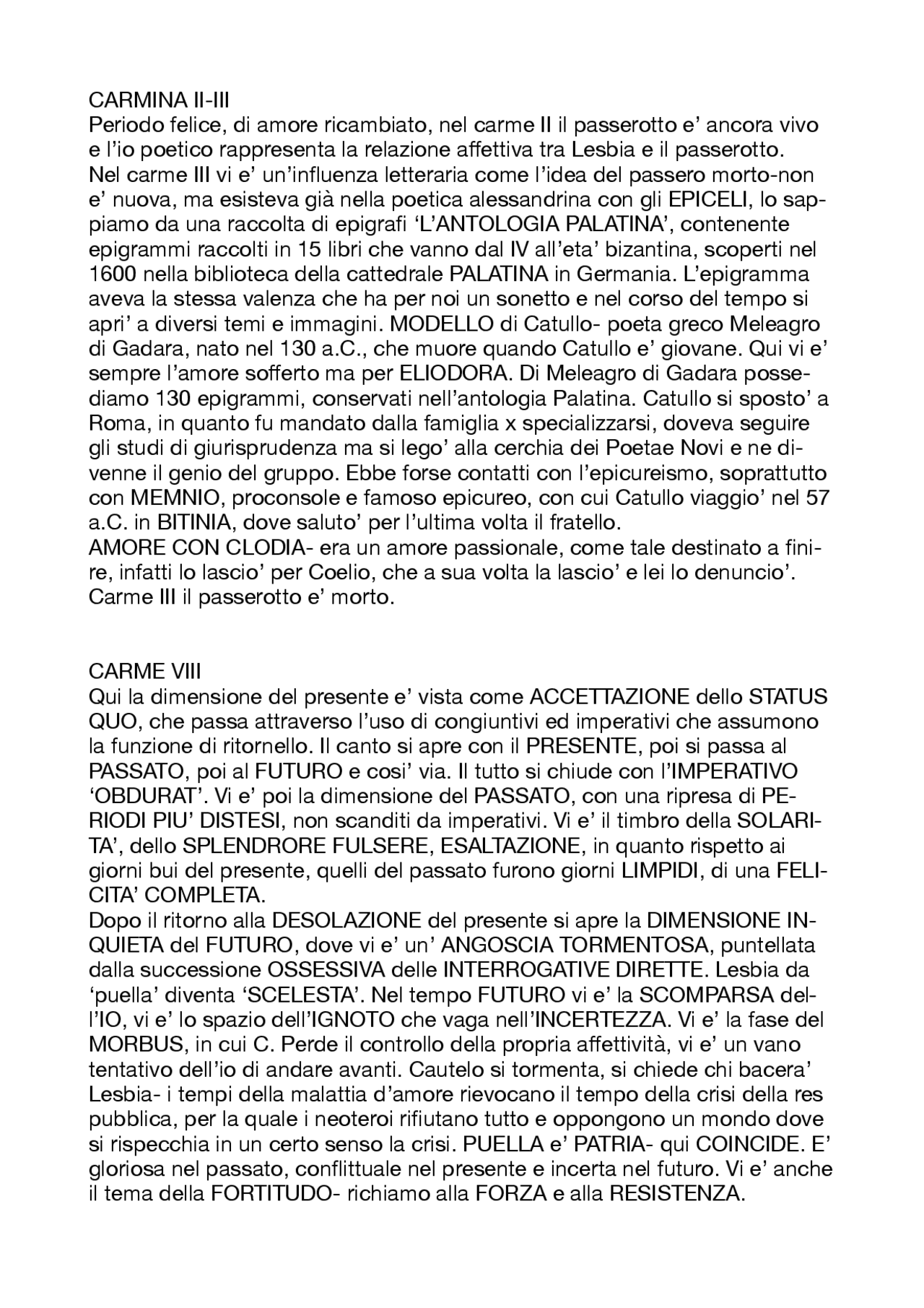 Pdf Di Latino Sul Catullo Docsity
