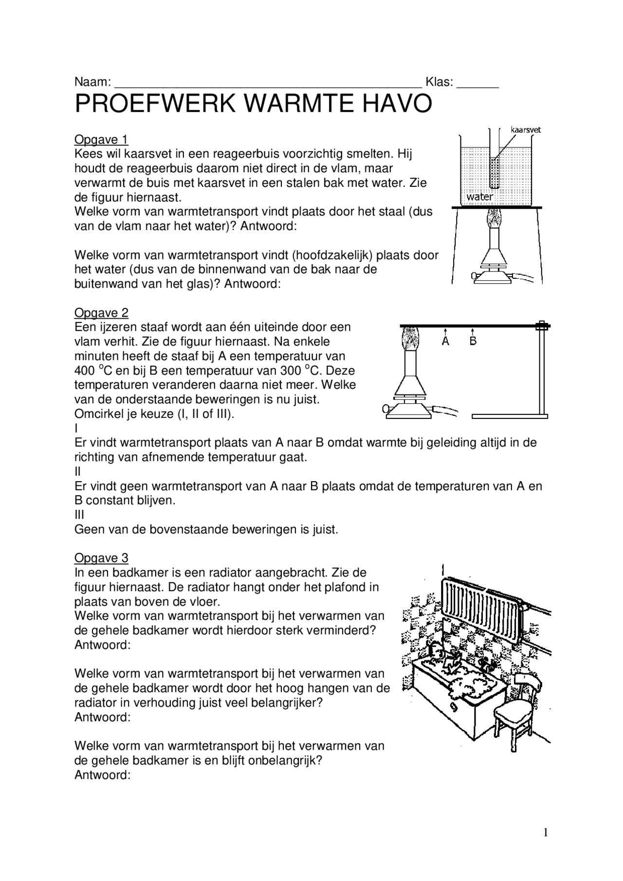 Proefwerk HAVO op het thema warmte - Natuurkunde | Exámenes ...