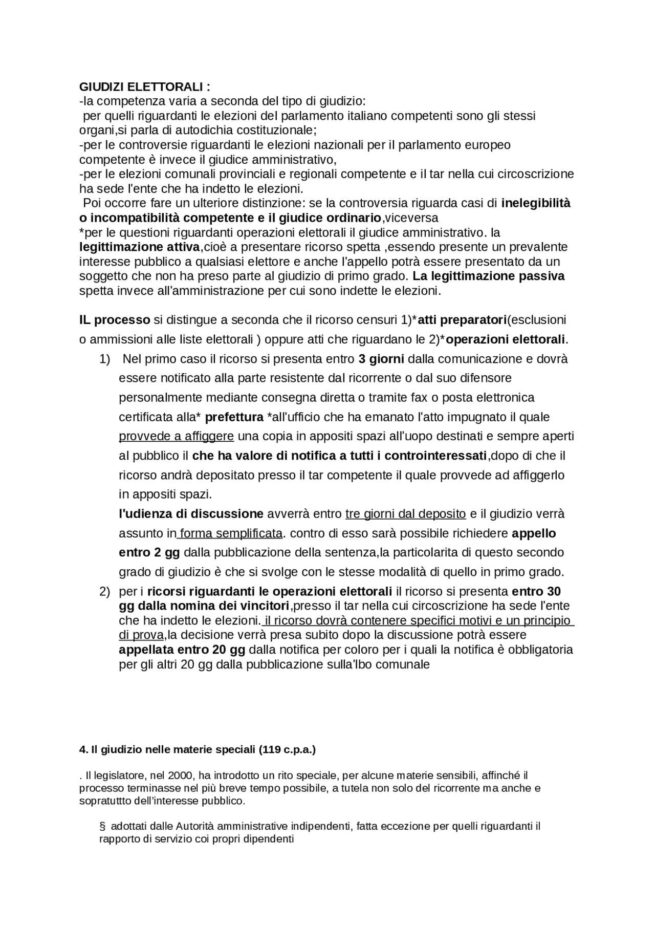 Giudizi speciali contro la pubblica amministrazione - Docsity