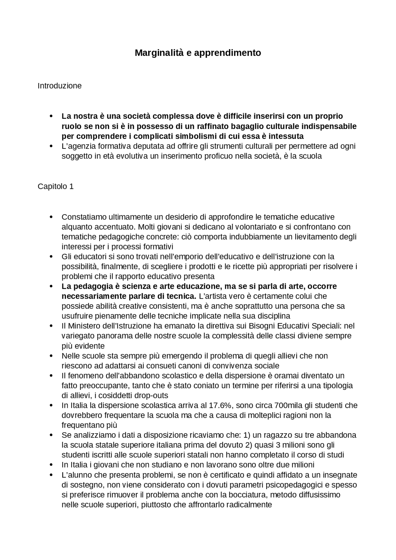 Schemi Di Marginalità E Apprednimento Corso Di Metodologie Educative