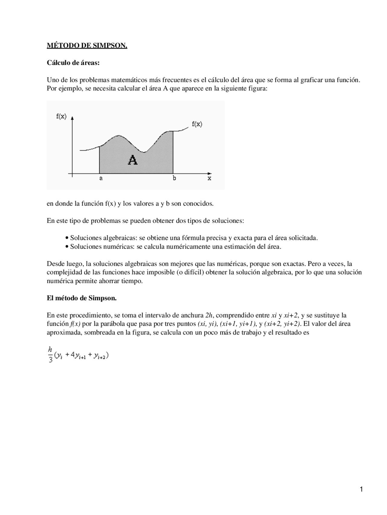 Calculos metodo simpson - Docsity