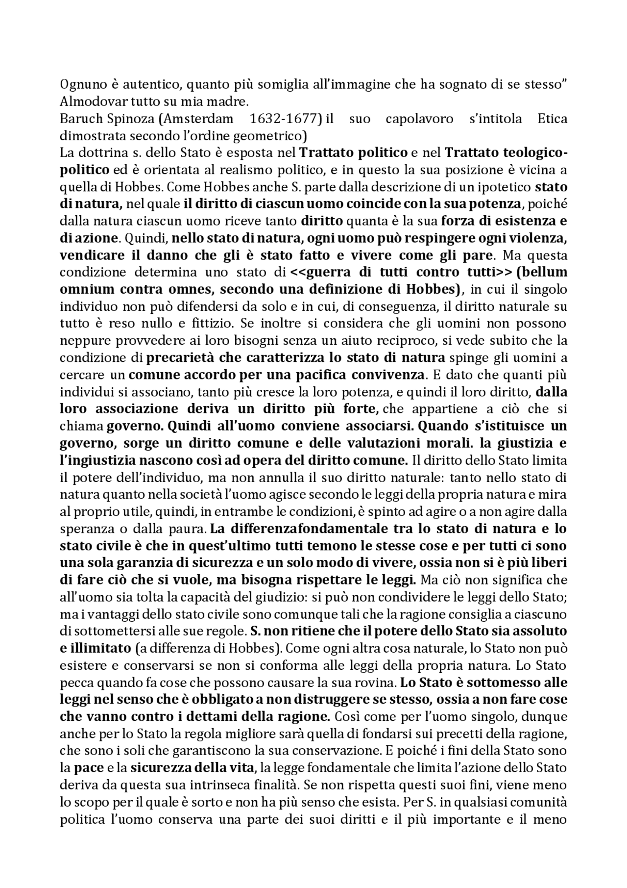 John Locke E Baruch Spinoza Docsity