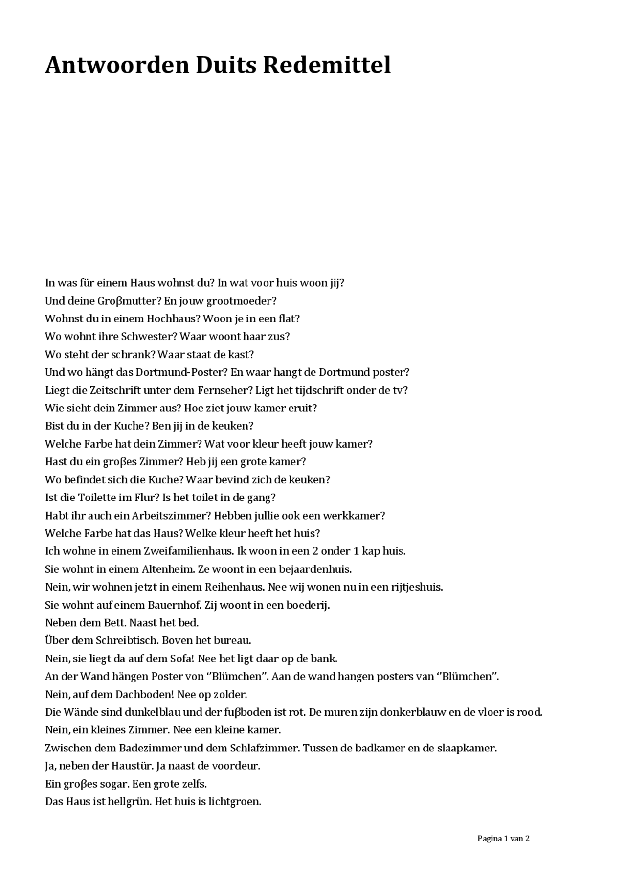 Duits Redemittel: Antwoorden | Duitse taal - Docsity