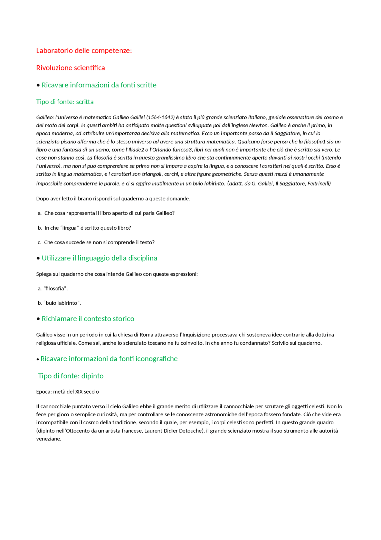 Esempio compito a casa Rivoluzione scientifica seconda media | Guide ...