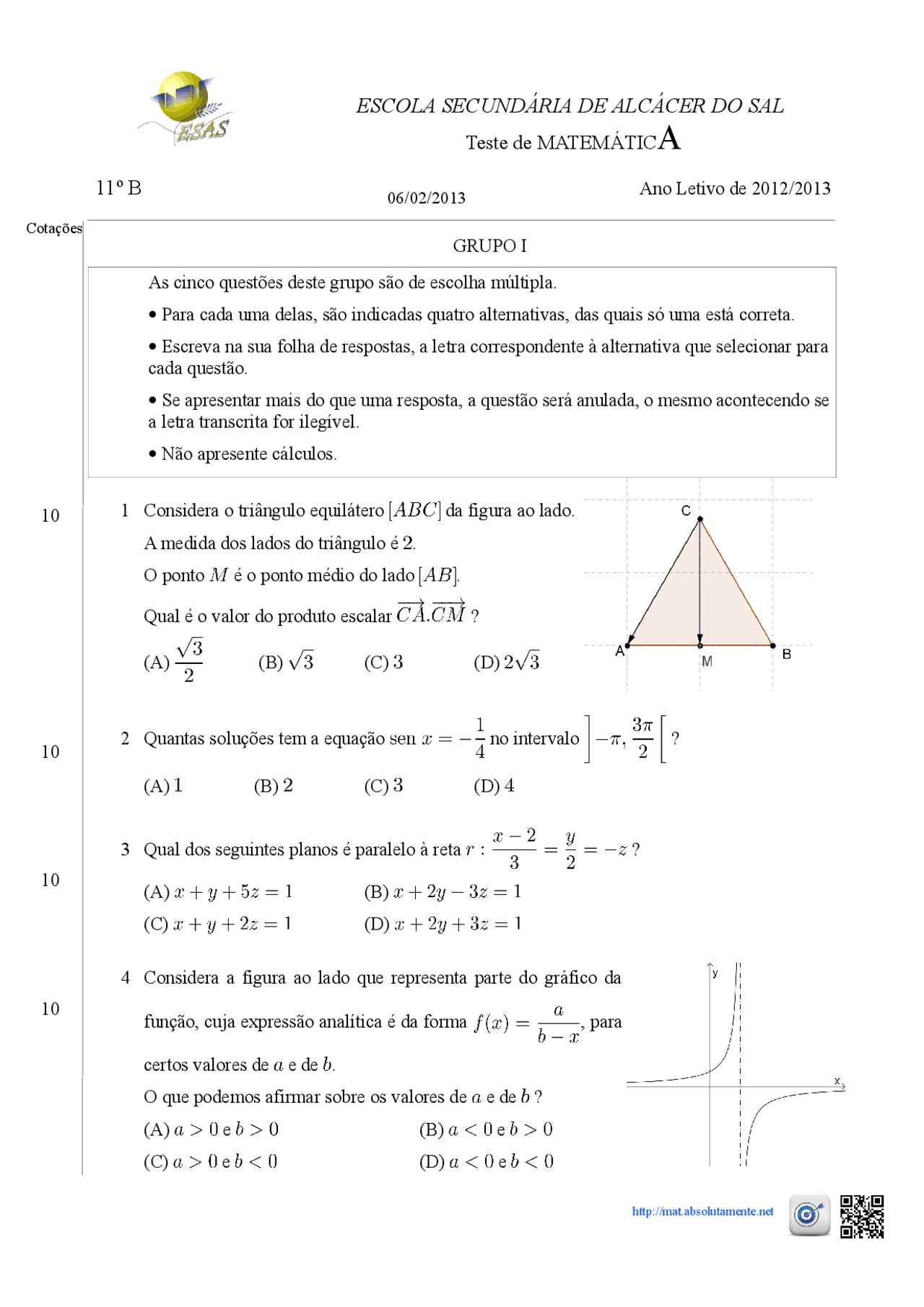 Fichas De Matemática 11 2 Docsity