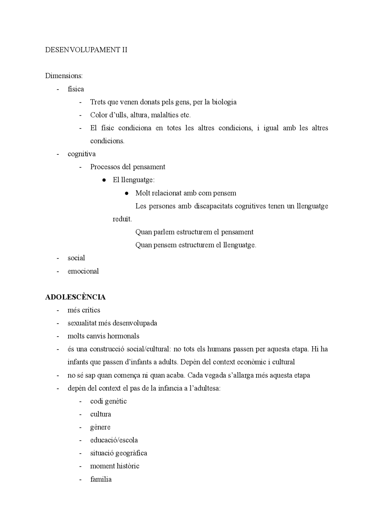 Apunts Desenvolupament Ii Docsity