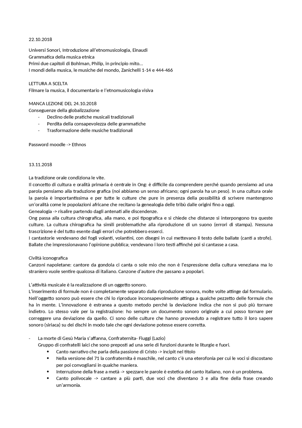 Appunti Di Etnomusicologia Docsity