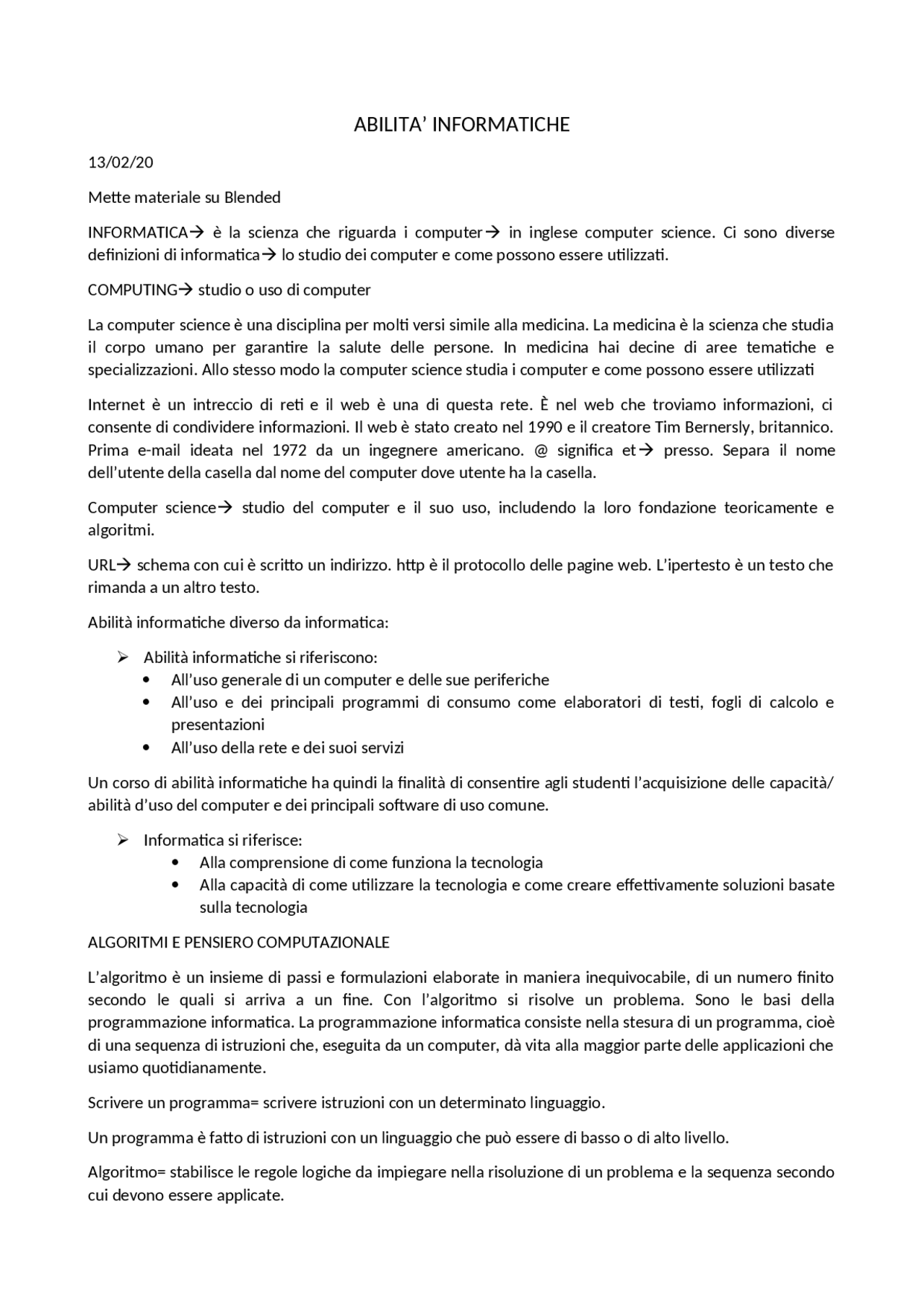 Appunti Di Informatica Docsity
