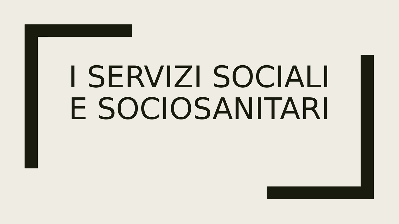 Servizi Sociali E Socio Sanitari Docsity