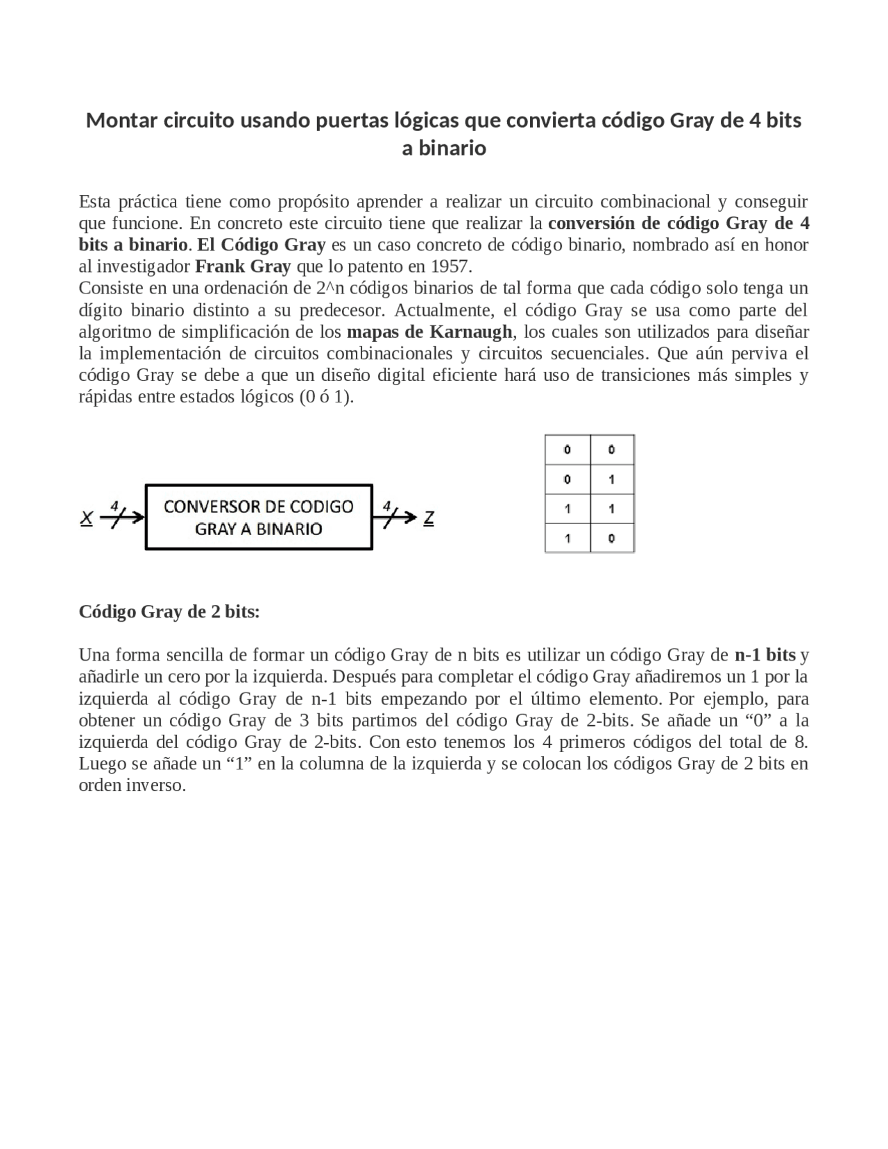 Concepto codigo gray - Docsity