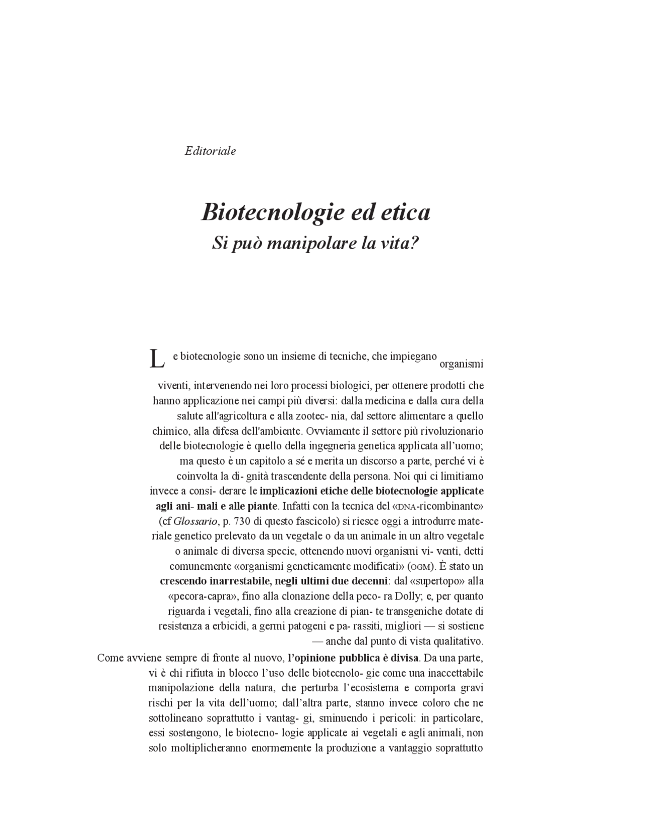 Biotecnologie Ed Etica Docsity